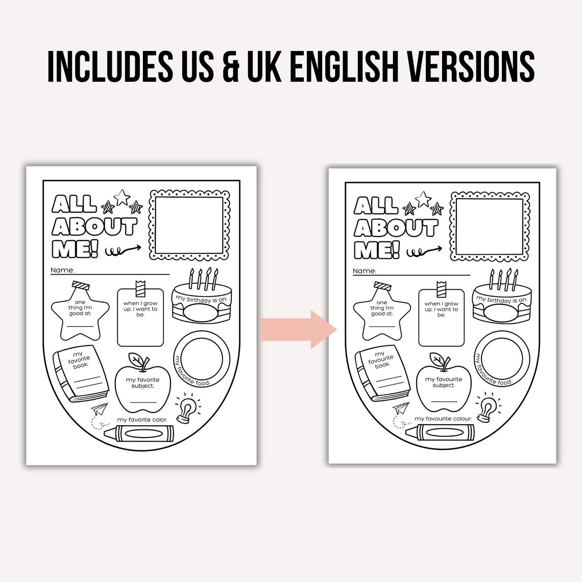 All About Me Banner First Day of School Printable Back to School ...