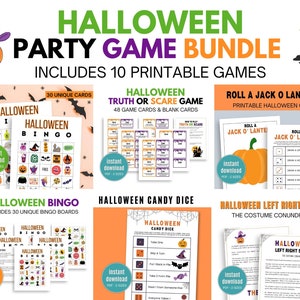 Printable Halloween Game Bundle, Halloween Party Games for Kids, Fun ...