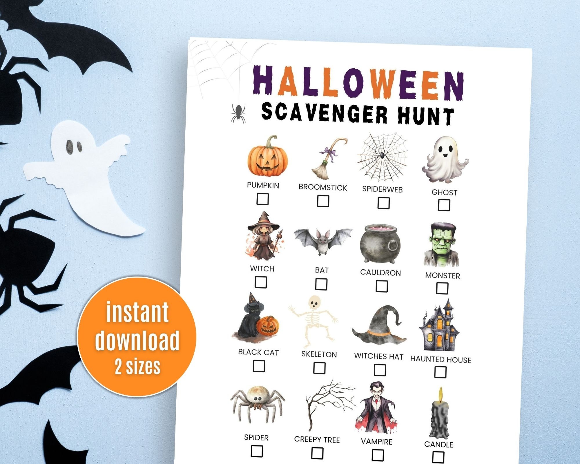 Halloween Scavenger Hunt Printable Halloween Indoor Scavenger Hunt ...
