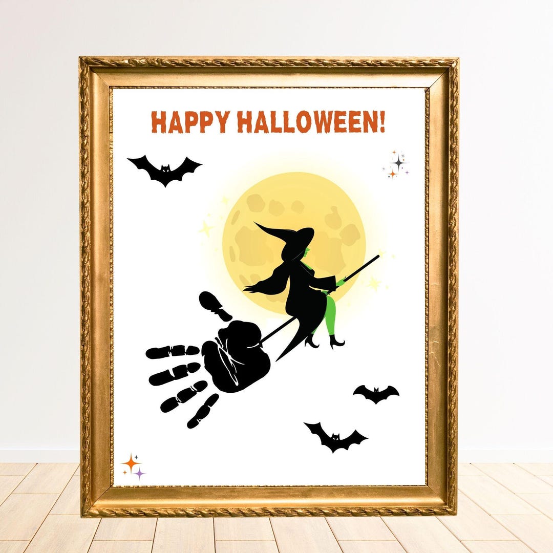 Witch Halloween Handprint Craft Activity Printable Halloween Handprint ...