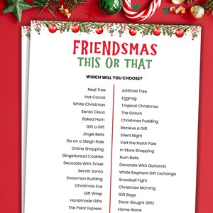 Friendsmas This or That Game Printable Christmas Game Christmas Party ...