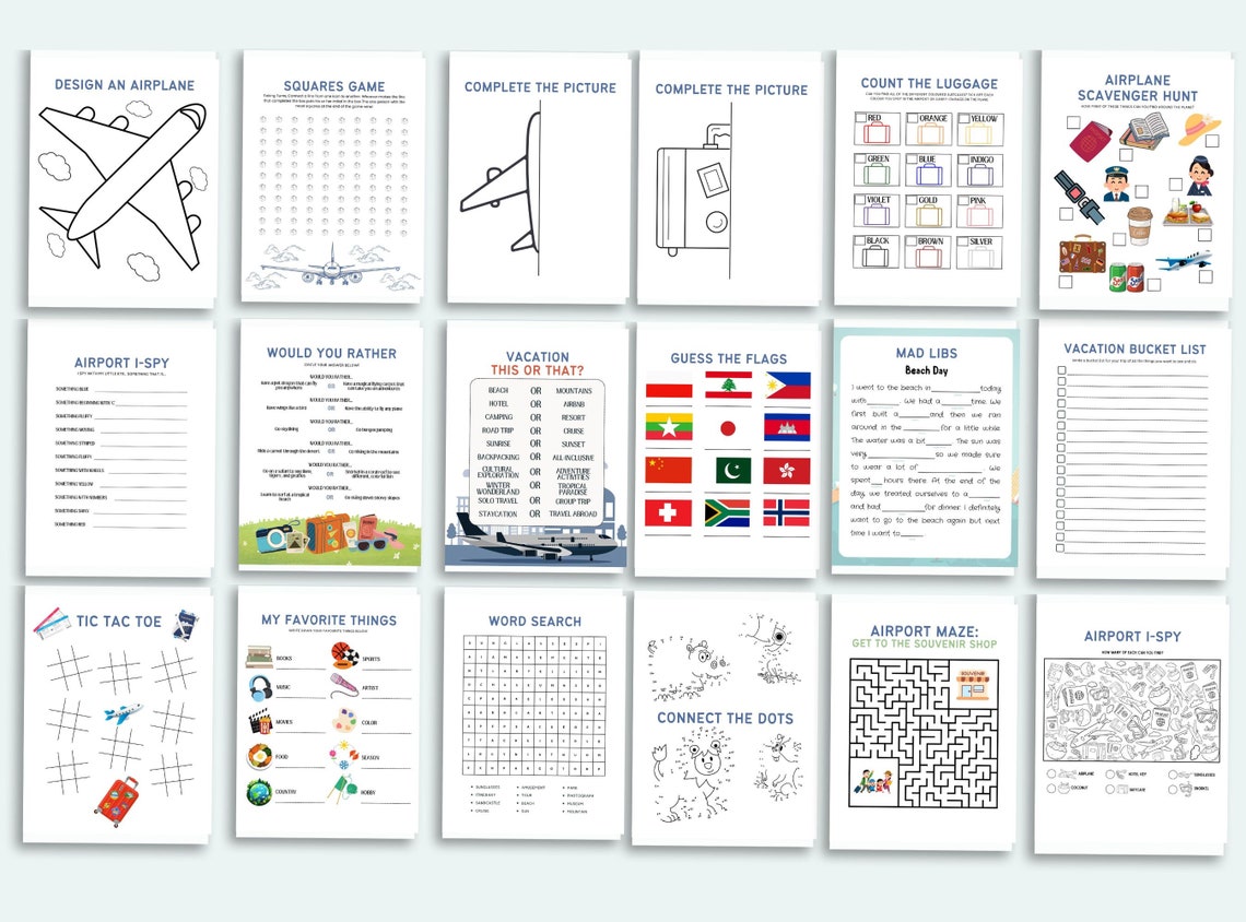 Airplane Activity Bundle Printable Airplane Kids Activities Plane ...