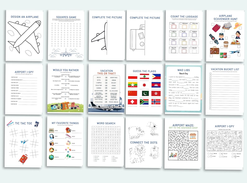 Airplane Activity Bundle Printable Airplane Kids Activities Plane ...