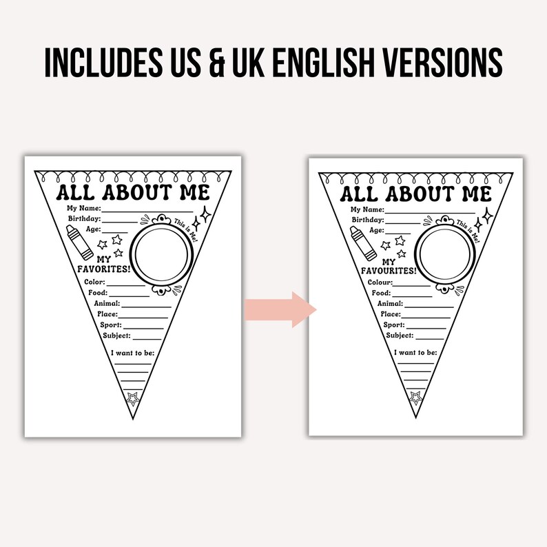 All About Me Banner First Day of School Printable Back to School ...