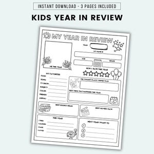 My Year in Review 2025 Printable New Years Activities Kids Year in ...