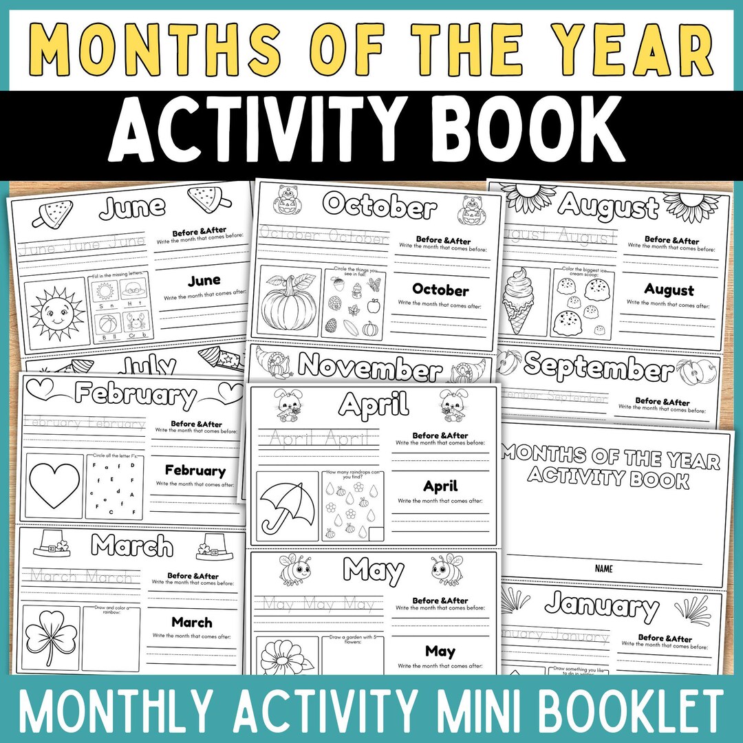 Monthly Calendar Activities for Kids Months of the Year Activity ...