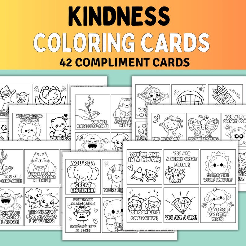 Kindness Cards for Kids Printable Compliment Cards Positivity Cards ...