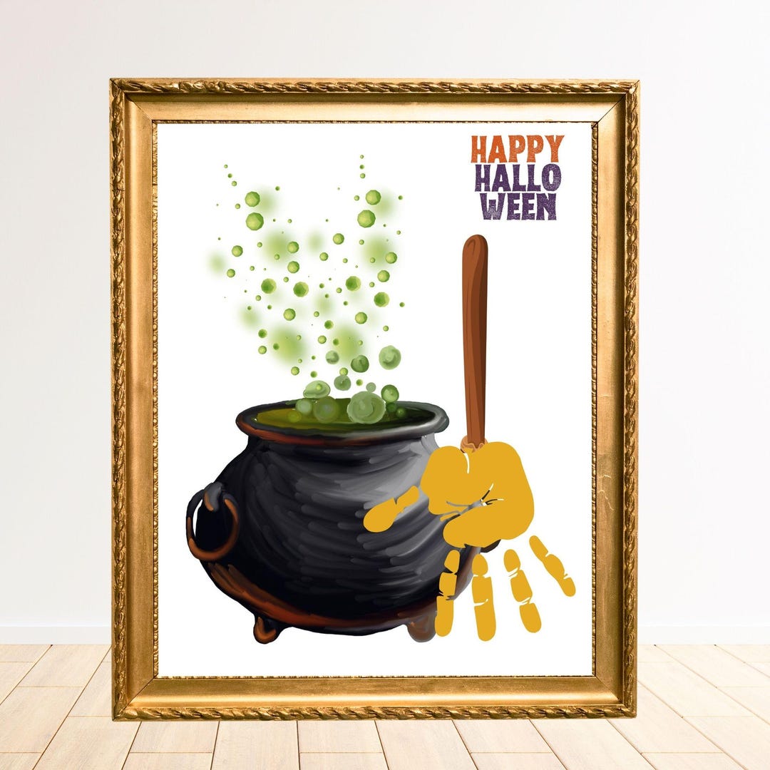 Halloween Handprint Craft Activity Printable Halloween Handprint Art ...