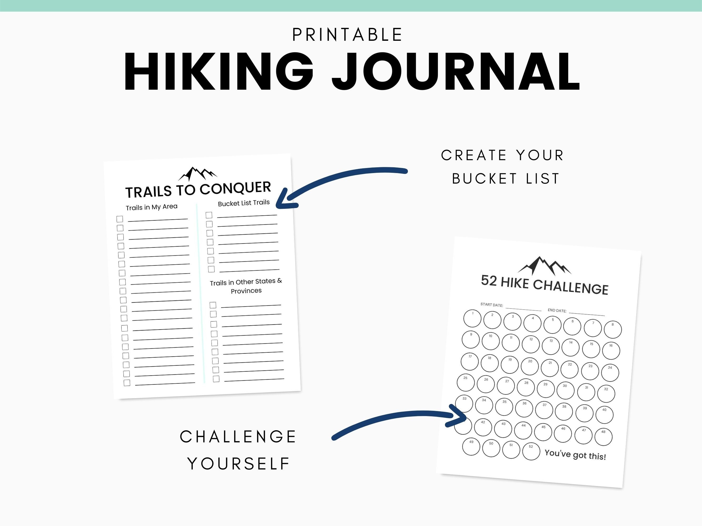 Printable Hiking Journal Hiking Trail Log Hiking Planner Download ...