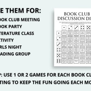 Book Club Games Printable Book Club Icebreakers Book Club Activity Book ...