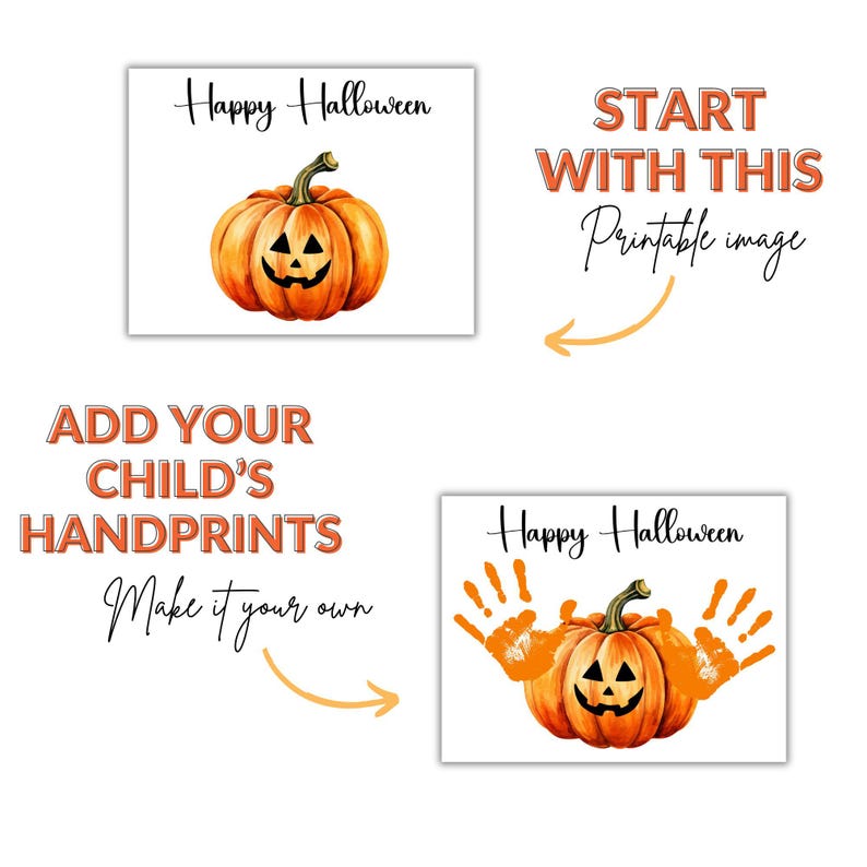 Halloween Handprint Craft Activity Printable Halloween Handprint Art ...