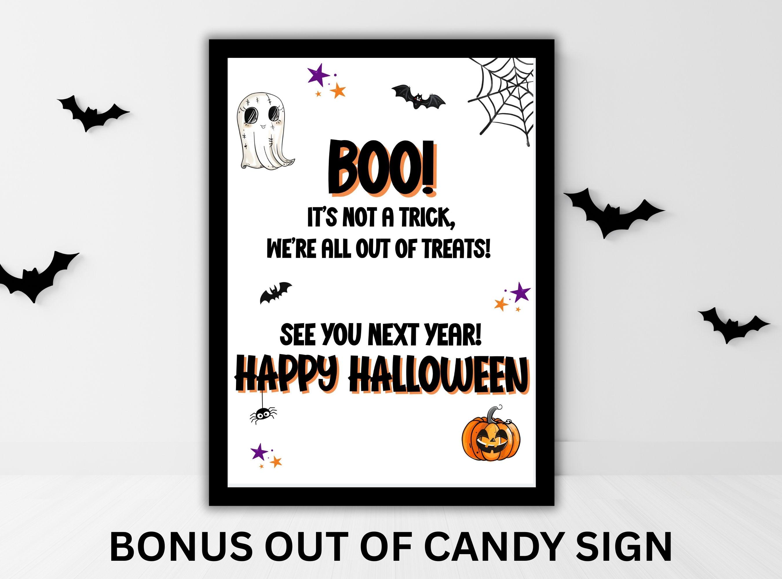 Printable Halloween Candy Sign Halloween Trick or Treat Sign Take A ...
