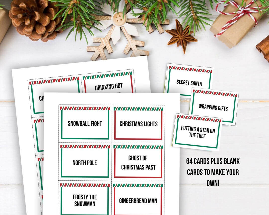 Christmas Charades Cards, Printable Christmas Games, Christmas ...