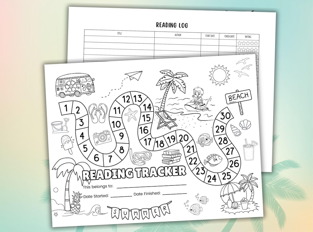 Summer Reading Challenge Reading Tracker for Kids Printable Book ...