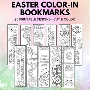 Easter Coloring Bookmarks Printable Easter Bookmarks for Kids Easter ...