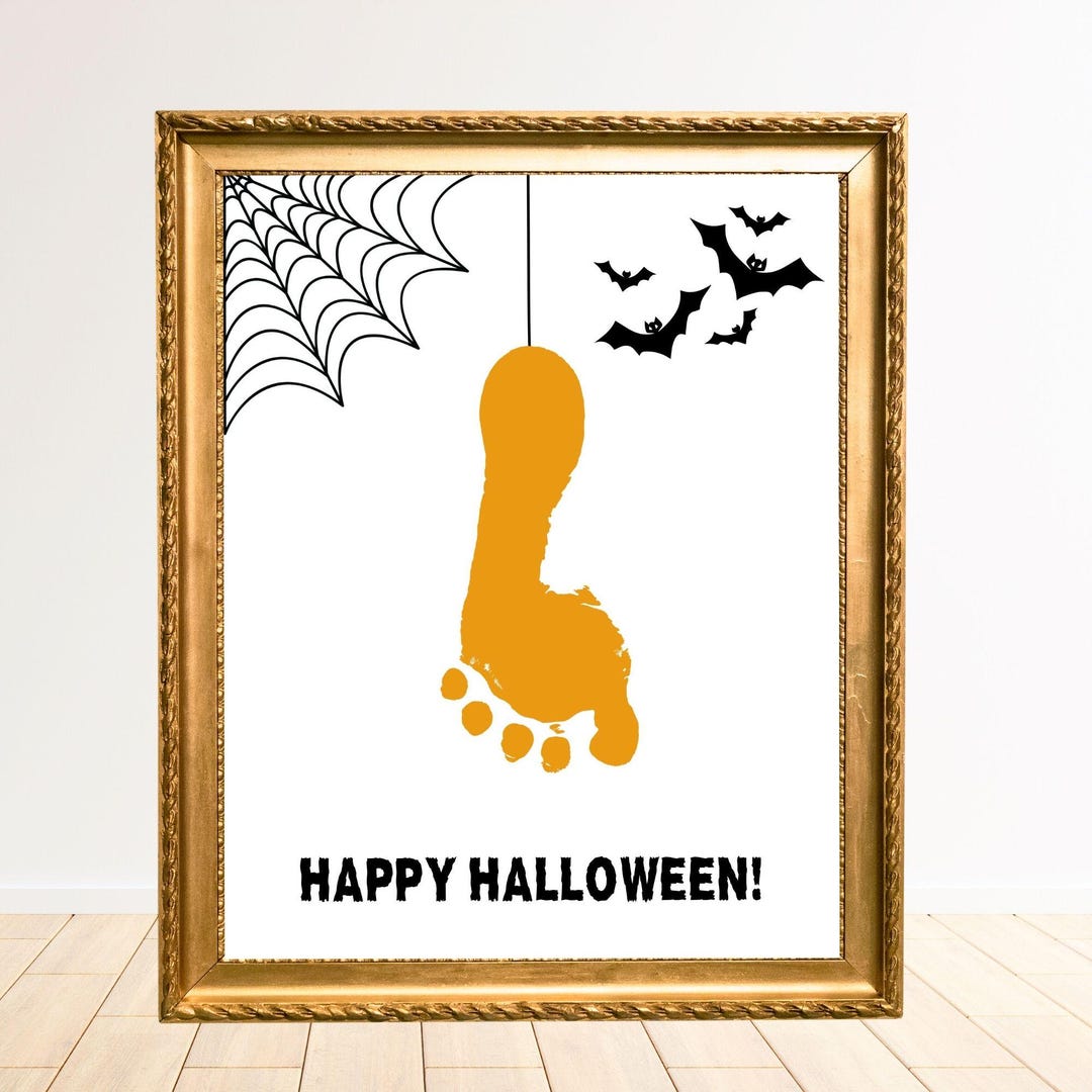 Halloween Footprint Craft Activity Printable Halloween Footprint Art ...