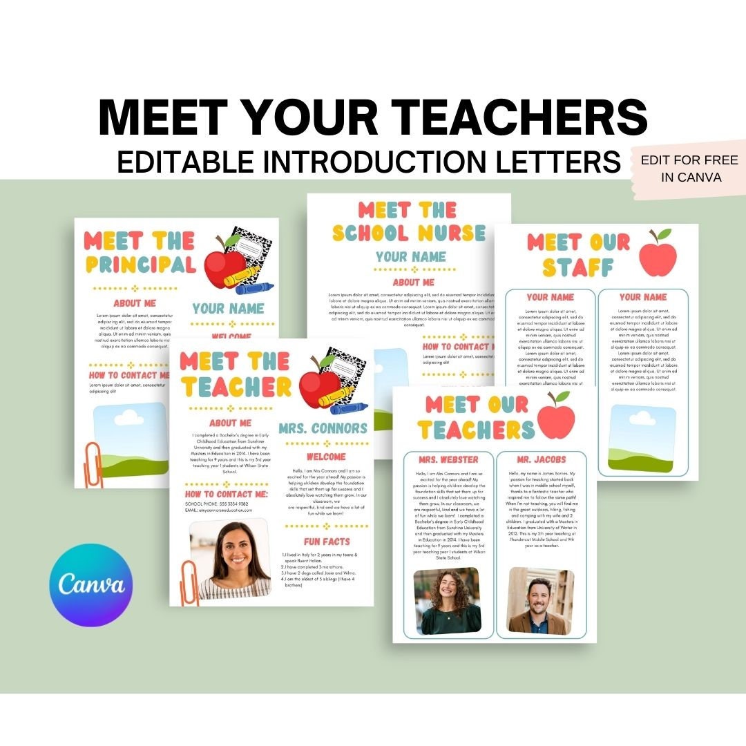 Meet the Teacher Template Bundle, Editable Meet the Teacher Templates ...