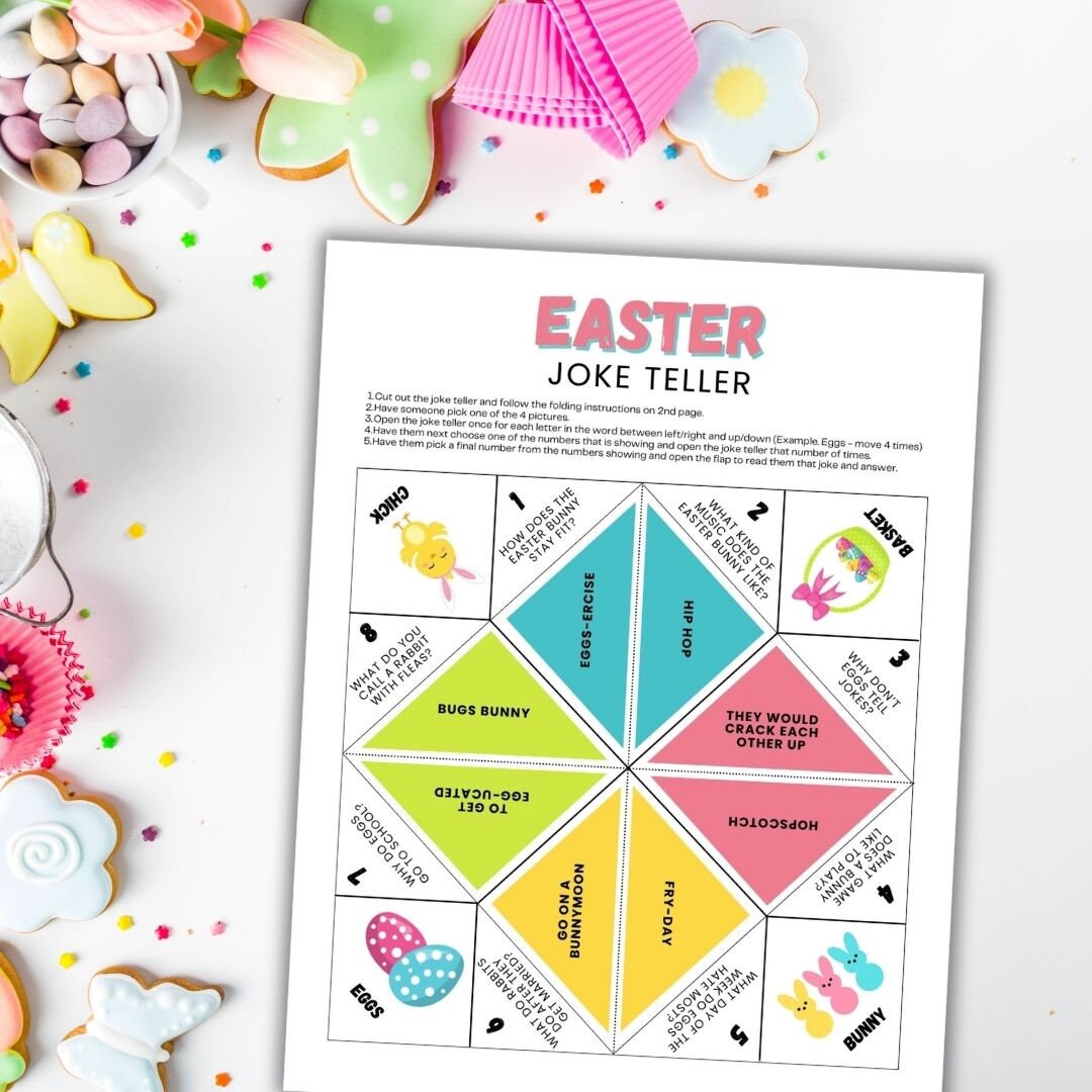 Easter Joke Teller Printable Easter Cootie Catcher Easter Fortune ...