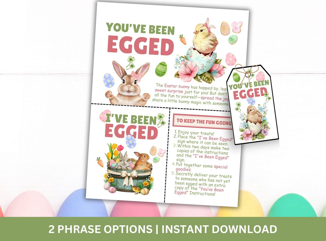 You've Been Egged Easter Game Printable Easter Game I've Been Egged ...
