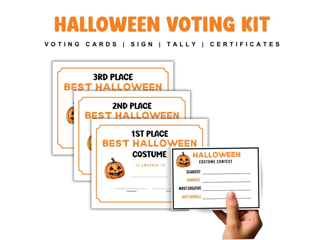 Halloween Costume Contest Kit Printable Halloween Costume Voting Card ...