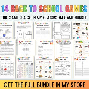 Back to School Mad Libs Game Fill the Gaps First Day of School Activity ...