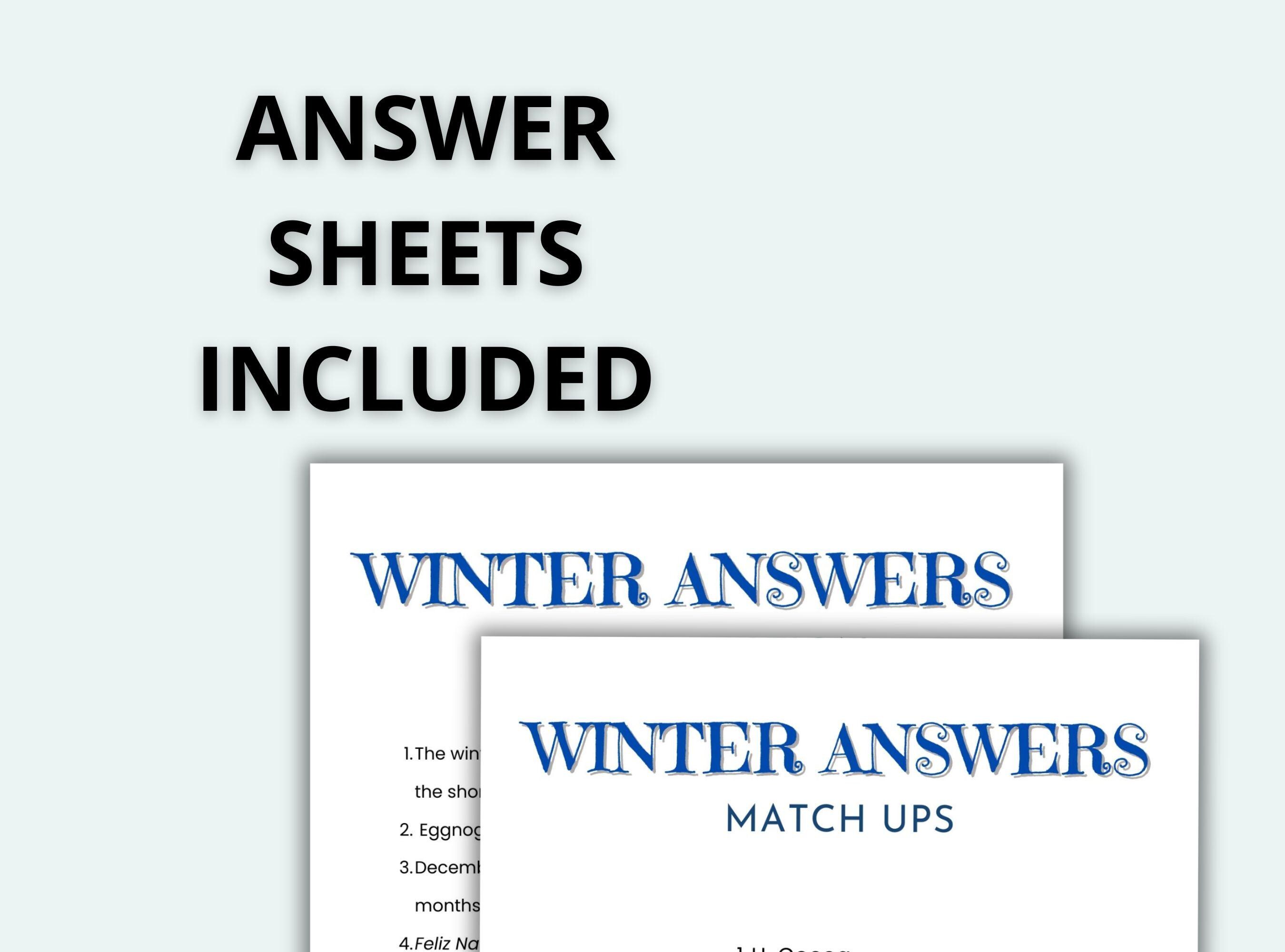 Winter Game Bundle Printable Winter Games Winter Trivia Game Bundle ...