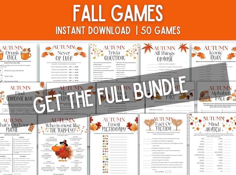 Fall Pass the Pumpkin Game Printable Thanksgiving Game Thanksgiving ...
