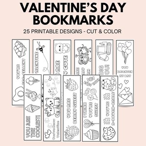 Valentine's Day Bookmarks Printable Valentine's Day Activities for Kids ...