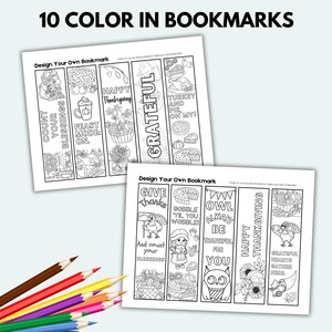 Thanksgiving Bookmarks Printable Coloring Bookmarks for Kids Printable ...