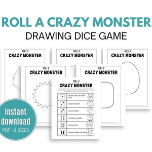 Halloween Draw A Monster Game, Printable Halloween Game for Kids ...