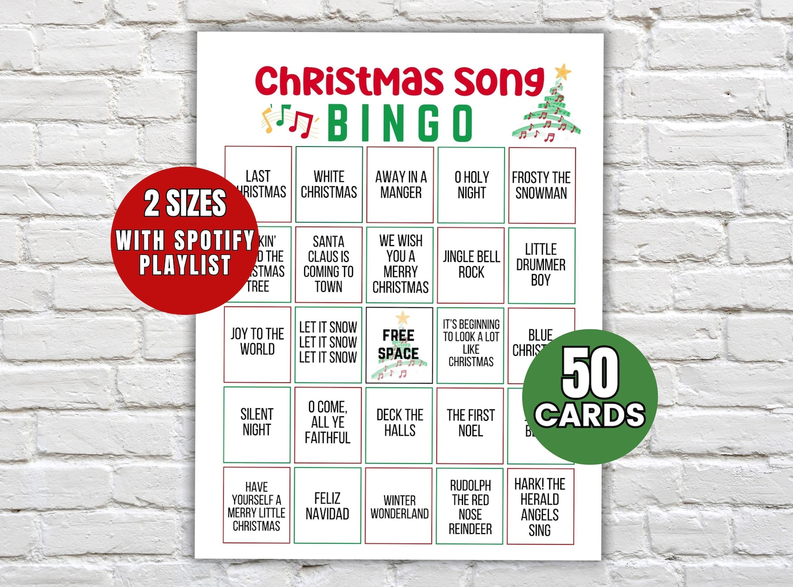 Christmas Song Bingo Game Printable Christmas Games Christmas Music ...
