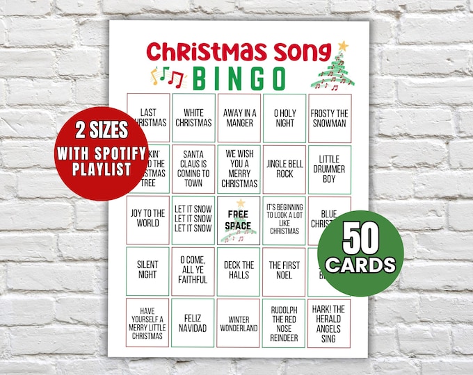 Christmas Song Bingo, Christmas Party Game, 30 Printable Christmas Song ...