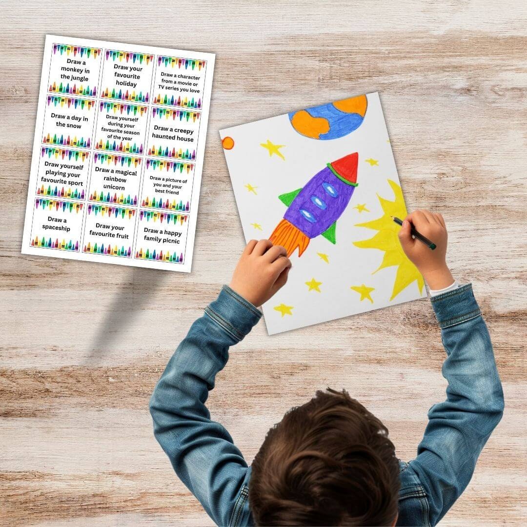 Drawing Prompts for Kids Printable Drawing Prompt Cards Drawing Ideas ...