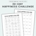 30 Day Happiness Challenge Printable Happiness Challenge Tracker Self ...