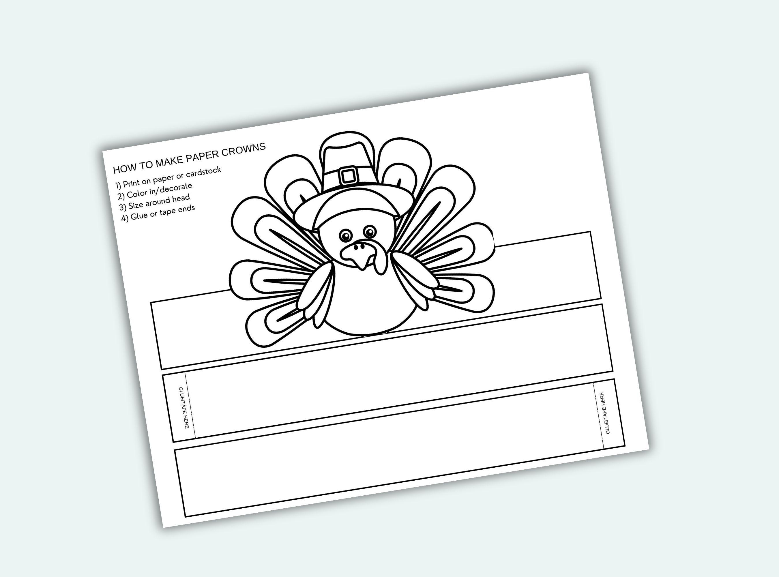 Thanksgiving Paper Crown Printable Thanksgiving Paper Crowns ...