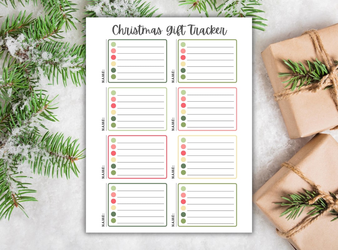 Christmas Gift Tracker Printable Christmas Gift Checklist Christmas ...