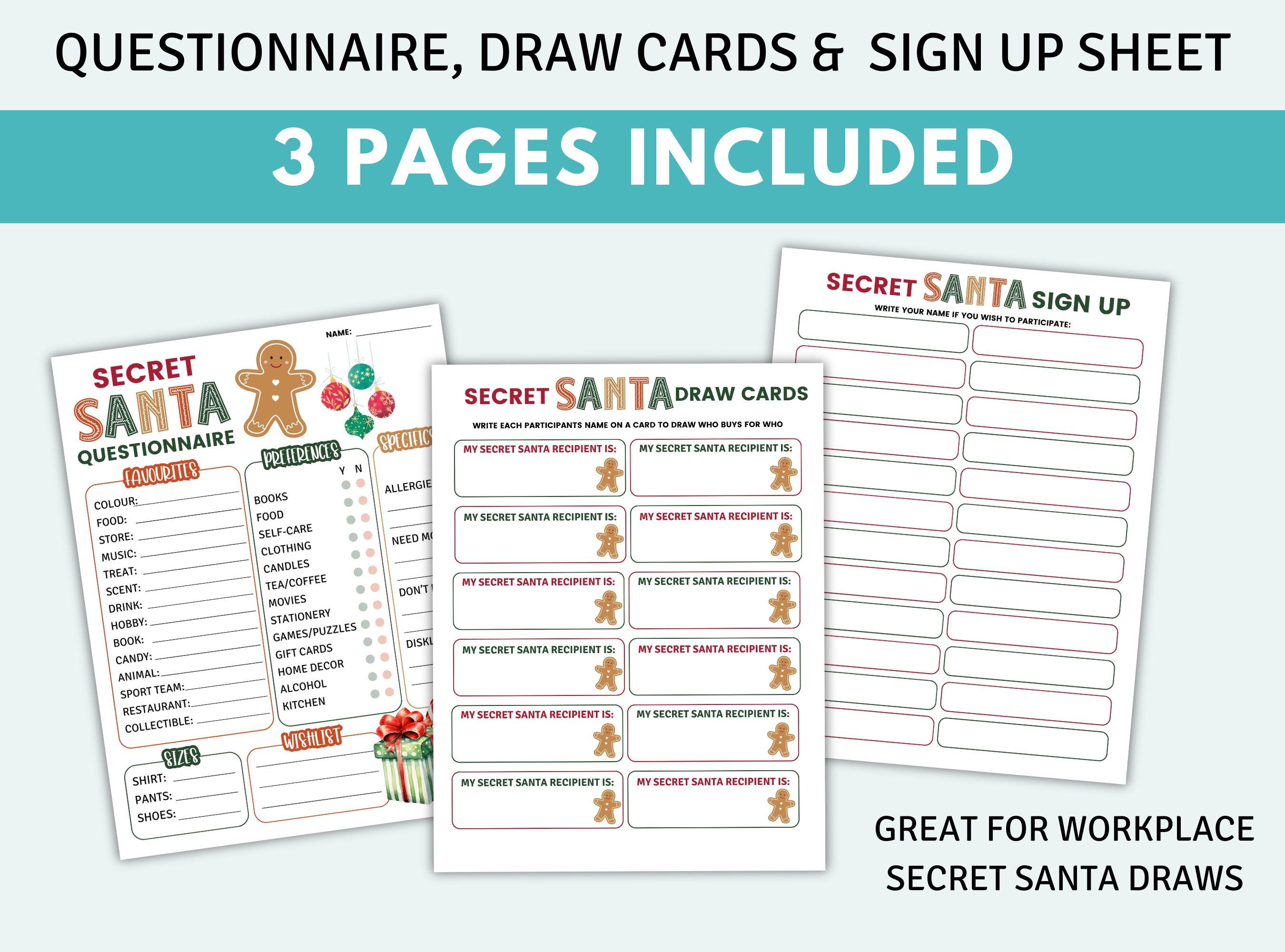 Formulario De Cuestionario De Amigo Secreto En Formato Pdf Conocer