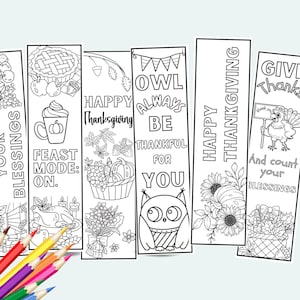 Thanksgiving Bookmarks Printable Coloring Bookmarks for Kids Printable ...