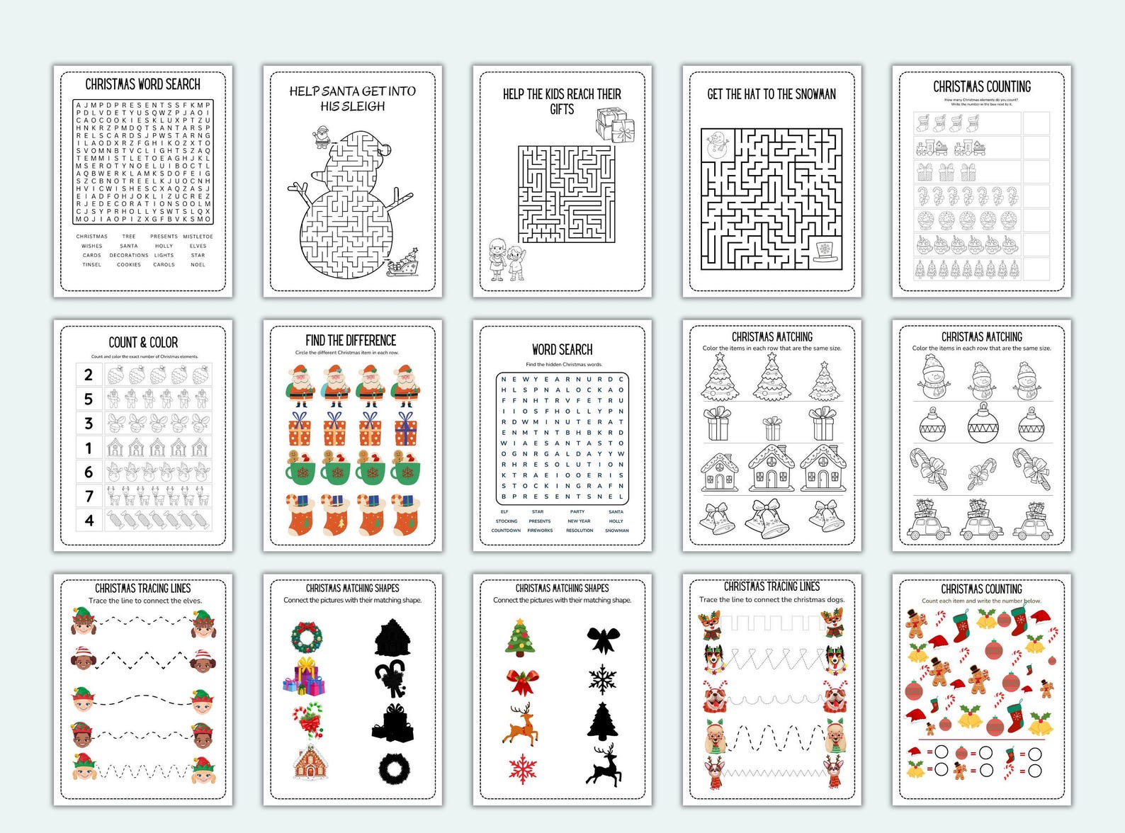 Christmas Preschool Activity Bundle Printable Christmas Activities ...