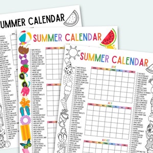 Printable Summer Calendar 2025 Summer Activities Calendar Summer ...