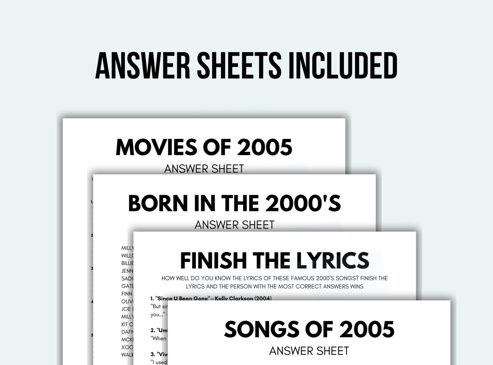 20th Birthday Games Printable Born in 2005 Games Born in 2005 Birthday ...