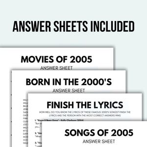 20th Birthday Games Printable Born in 2005 Games Born in 2005 Birthday ...