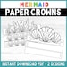 Mermaid Paper Crown Printable Mermaid Paper Crown Mermaid Coloring ...