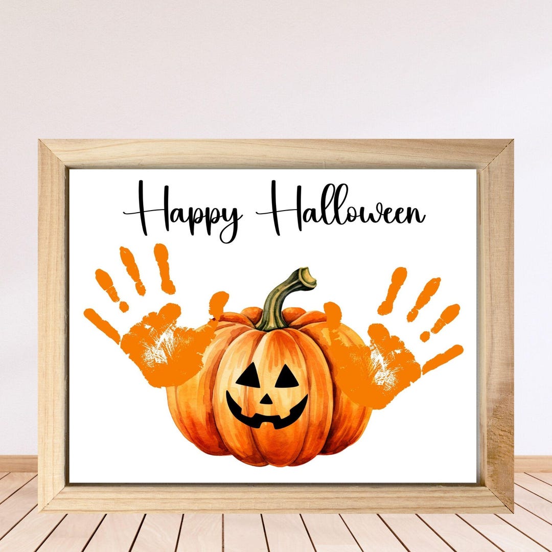 Halloween Handprint Craft Activity Printable Halloween Handprint Art ...