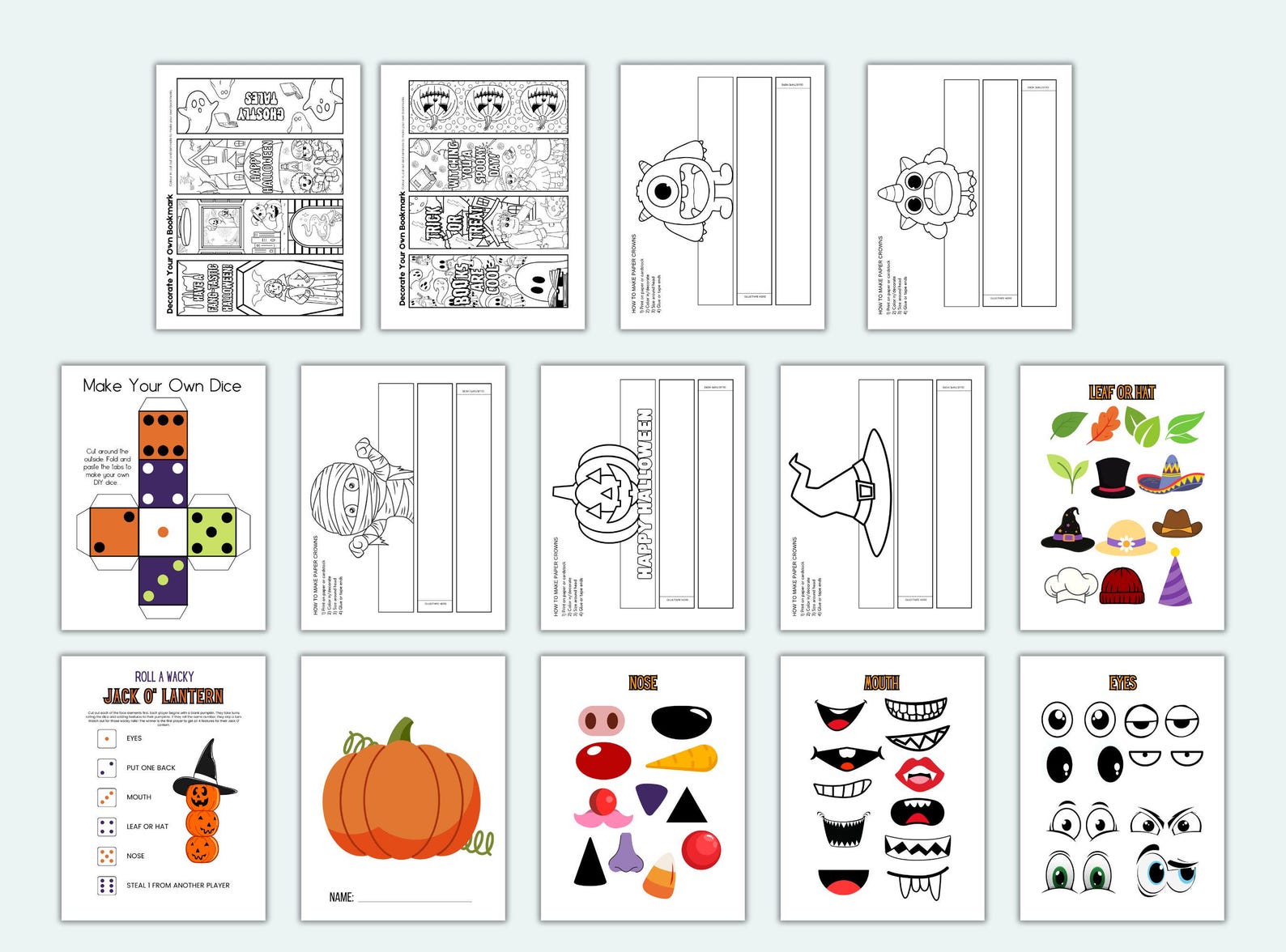 Halloween Craft Bundle Printable Halloween Activity Sheets Printable ...
