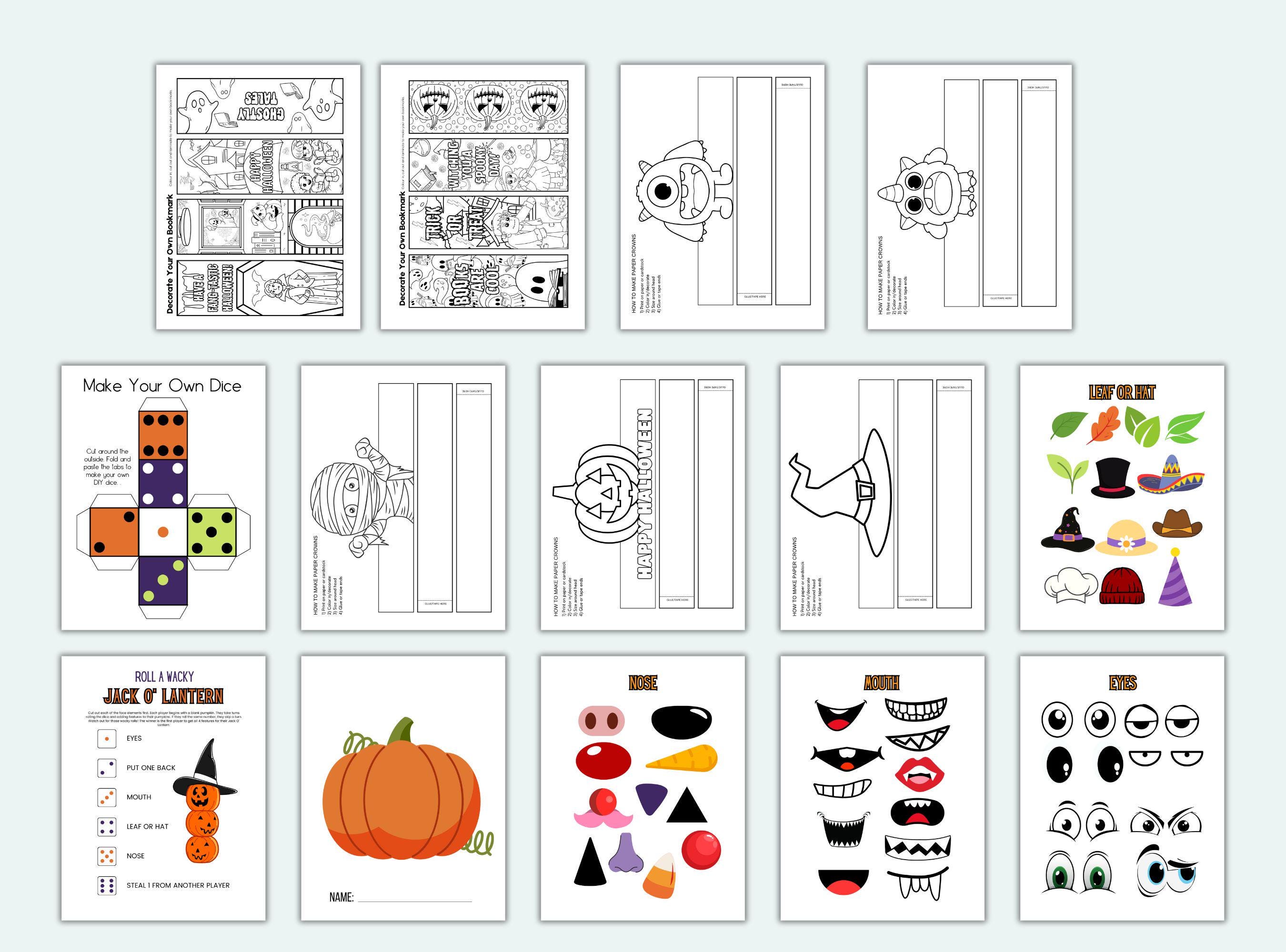 Halloween Craft Bundle Printable Halloween Activity Sheets Printable ...