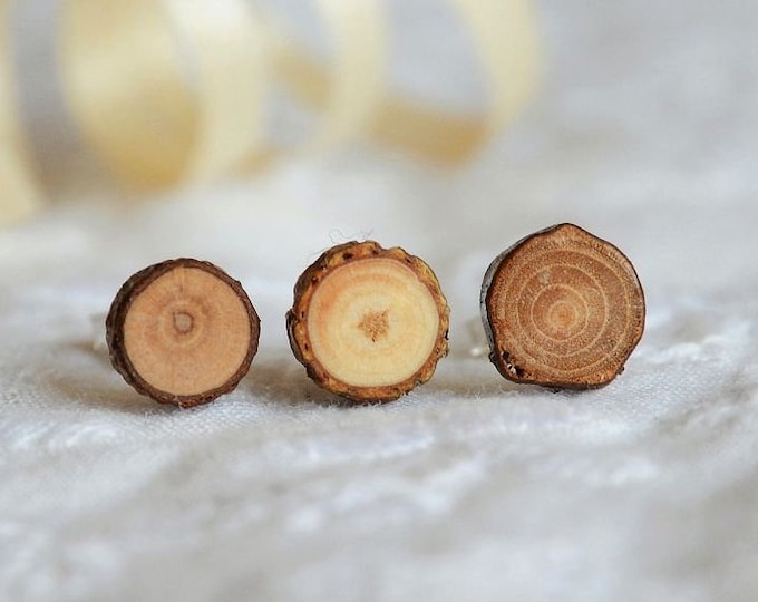 Mens Stud Earring, One Singular Earring for Men, Men Wood Post Stud ...