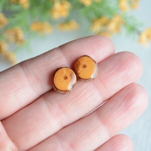 Earthy Wooden Ear Studs, Natural Woodland Jewelry Made of Reclaimed ...