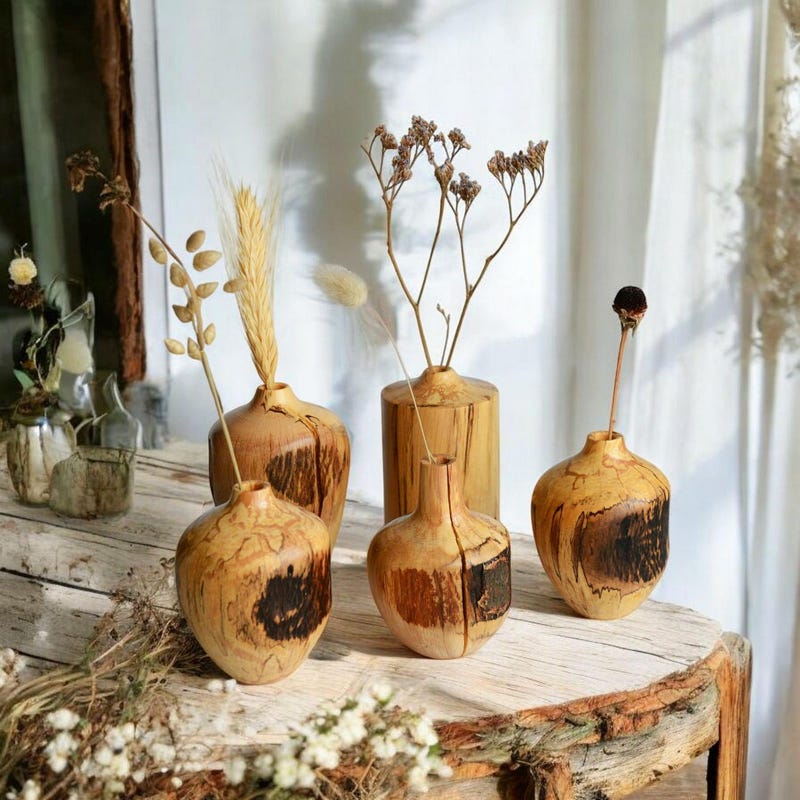 Rustic Wood Vase - Etsy