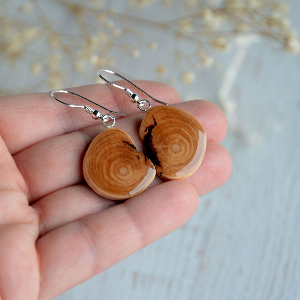 Irregular Organic Wood Earrings, Jewelry Made From Natural Timber and ...